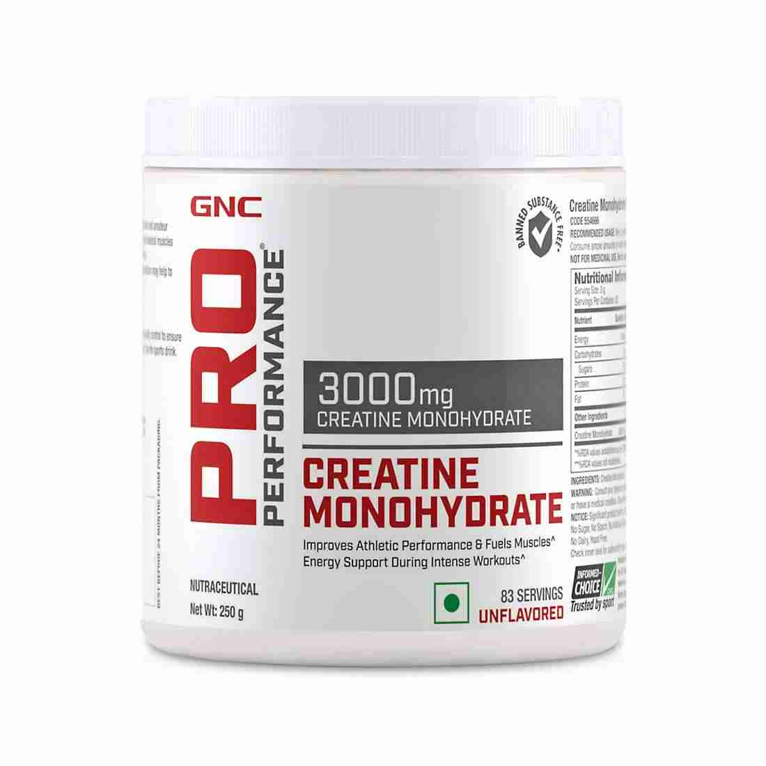 GNC Pro Performance Creatine Monohydrate 250g — Prompt Nutrition